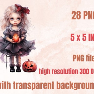 28 PNG Watercolor Little Vampires Clipart, Cute Creepy Halloween ...