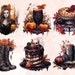 45 PNG Watercolor Gothic Fall Clipart Bundle Creepy Autumn - Etsy