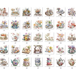 45 PNG Watercolor Spring Tea Time Clipart, Floral Spring Tea Party Illustrations Clip Art ...