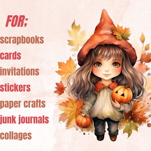 20 PNG Watercolor Fall Gnome Girls Clipart, Autumn Female Gnome ...