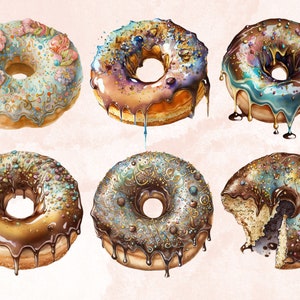 30 PNG Watercolor Donuts Clipart, Donut Clip Art, Dessert Clipart ...