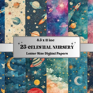 Celestial Junk Journal Kit, Printable Galaxy Space Nursery Digital ...