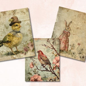 Printable Victorian Spring Digital Paper, Vintage Victorian Era Collage ...