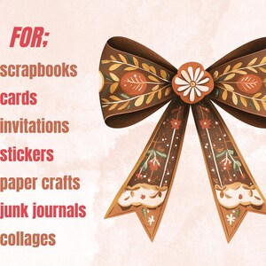 40 PNG Scandinavian Christmas Bows Clipart, Christmas Folk Art ...