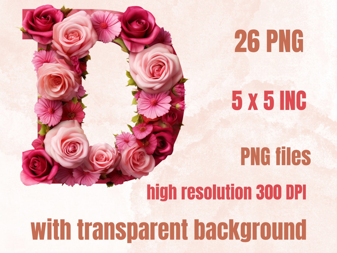 26 PNG Watercolour Valentine's Day Alphabet Clipart, Love Letters Clip ...