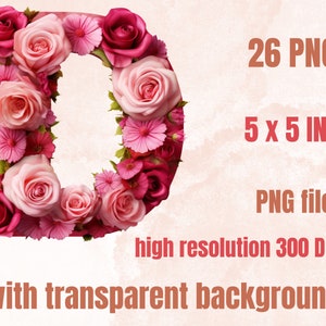 26 PNG Watercolour Valentine's Day Alphabet Clipart, Love Letters Clip ...