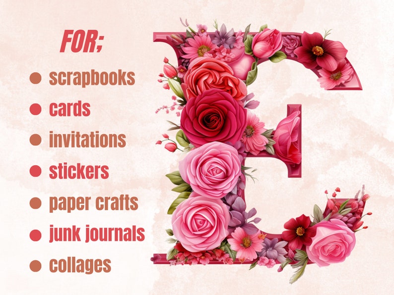 26 PNG Watercolour Valentine's Day Alphabet Clipart, Love Letters Clip ...