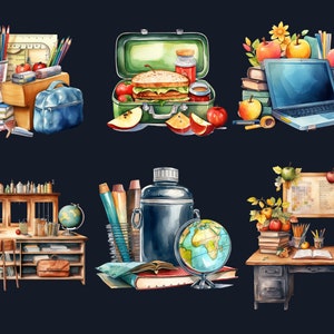 100 PNG Watercolor Back to School Big Bundle Clipart, Academia ...