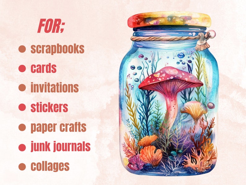 30 PNG Watercolor Magical Underwater Clipart, Ocean Fairytale Clip Art ...