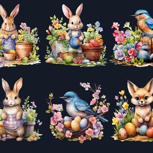 35 PNG Watercolor Easter Garden Clipart, Floral Easter Secret Garden ...