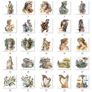 35 PNG Watercolor Fantasy Ancient Greek Clipart, Ancient Greek ...