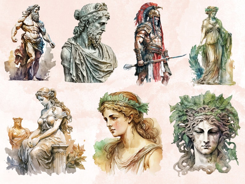 35 PNG Watercolor Fantasy Ancient Greek Clipart, Ancient Greek ...