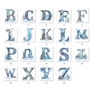 26 PNG Watercolour Winter Alphabet Clipart, Snowy Letters Clip Art ...