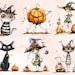 50 PNG Watercolor Quirky Halloween Bundle Clipart, Whimsical Halloween ...