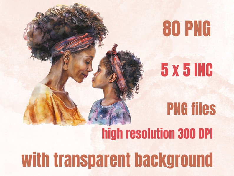 80 PNG Watercolor Mother's Day Bundle Clipart, Motherhood Love ...