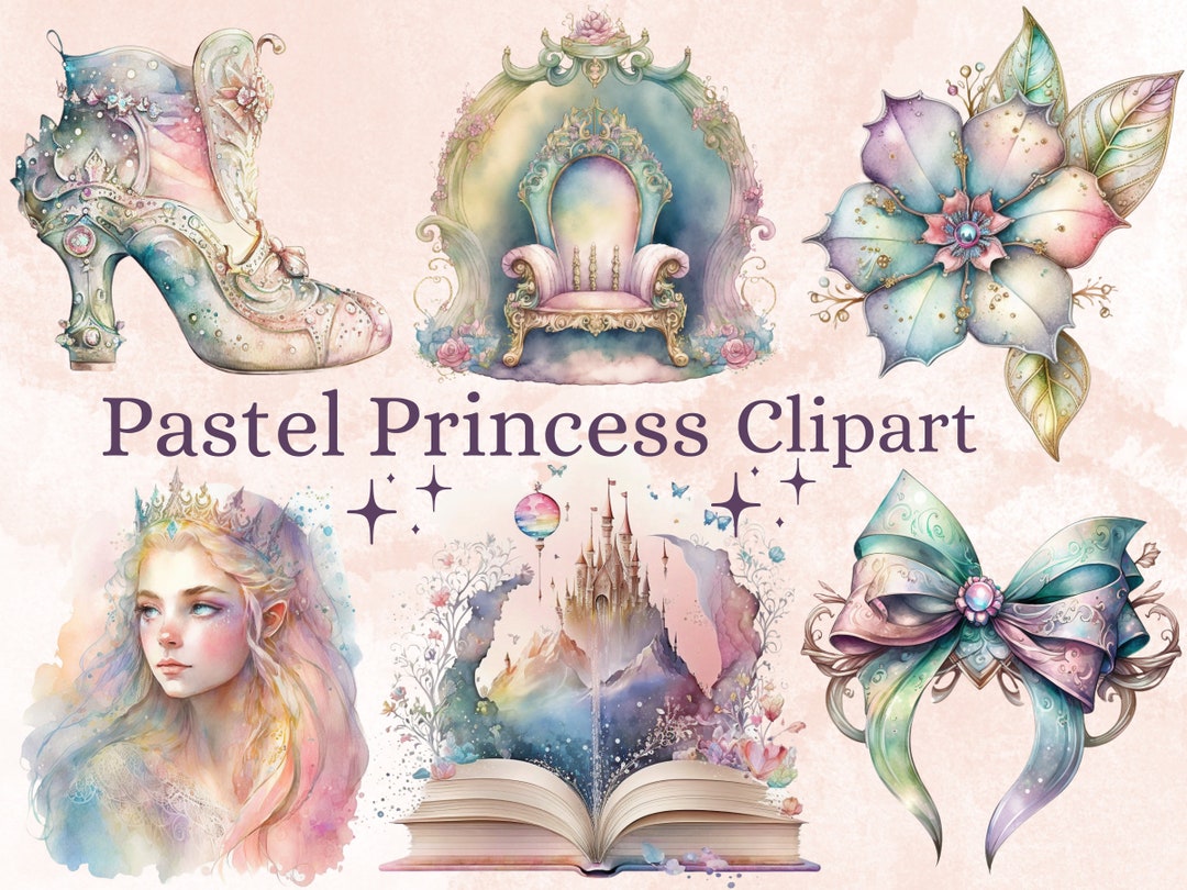26 PNG Watercolor Pastel Princess Clipart, Princess Clip Art ...