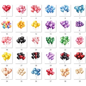 40 PNG Watercolor Valentine's Day Balloons Clipart, Valentines Day ...