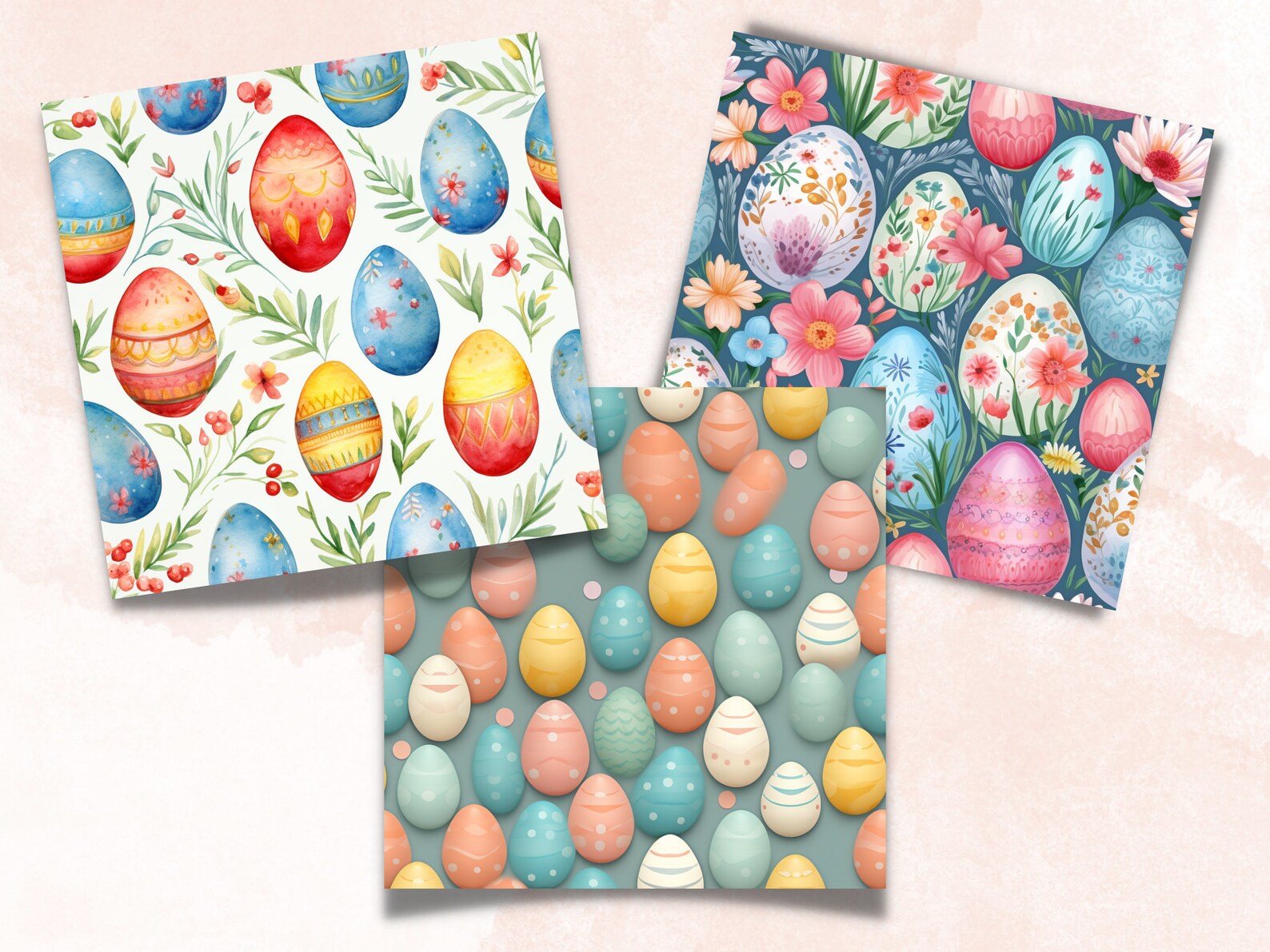 Seamless Easter Eggs Digital Paper, Happy Easter Seamless Pattern ...