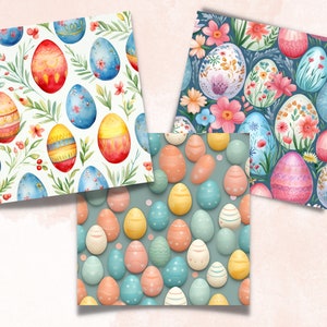 Seamless Easter Eggs Digital Paper, Happy Easter Seamless Pattern ...
