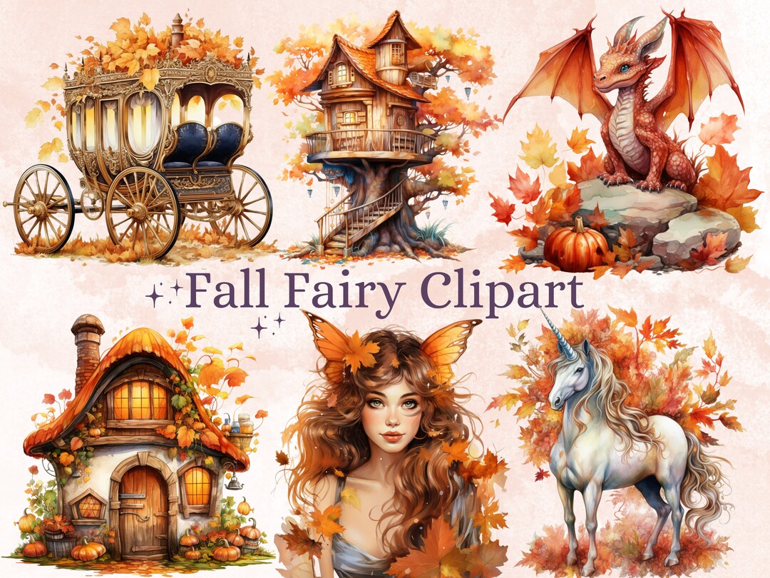 40 PNG Watercolor Fall Forest Fairy Clipart, Autumn Girls Illustrations ...