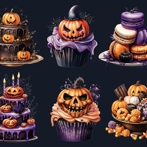 45 PNG Watercolour Halloween Dessert Clipart, Spooky Pumpkin Spice ...