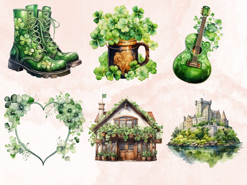 50 PNG Watercolor St.patrick’s Day Clipart, Four Leaf Clover ...