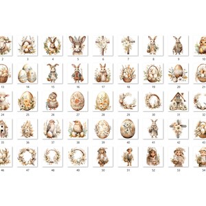 55 PNG Watercolor Boho Easter Bundle Clipart, Bohemian Easter Egg ...