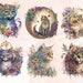 25 PNG Watercolor Floral Cats Clipart, Cat Clip Art Watercolour ...