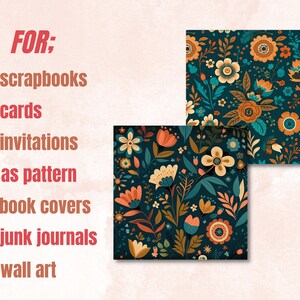 Boho Floral Digital Paper, Boho Flowers Paper Pack, Floral Journal and ...