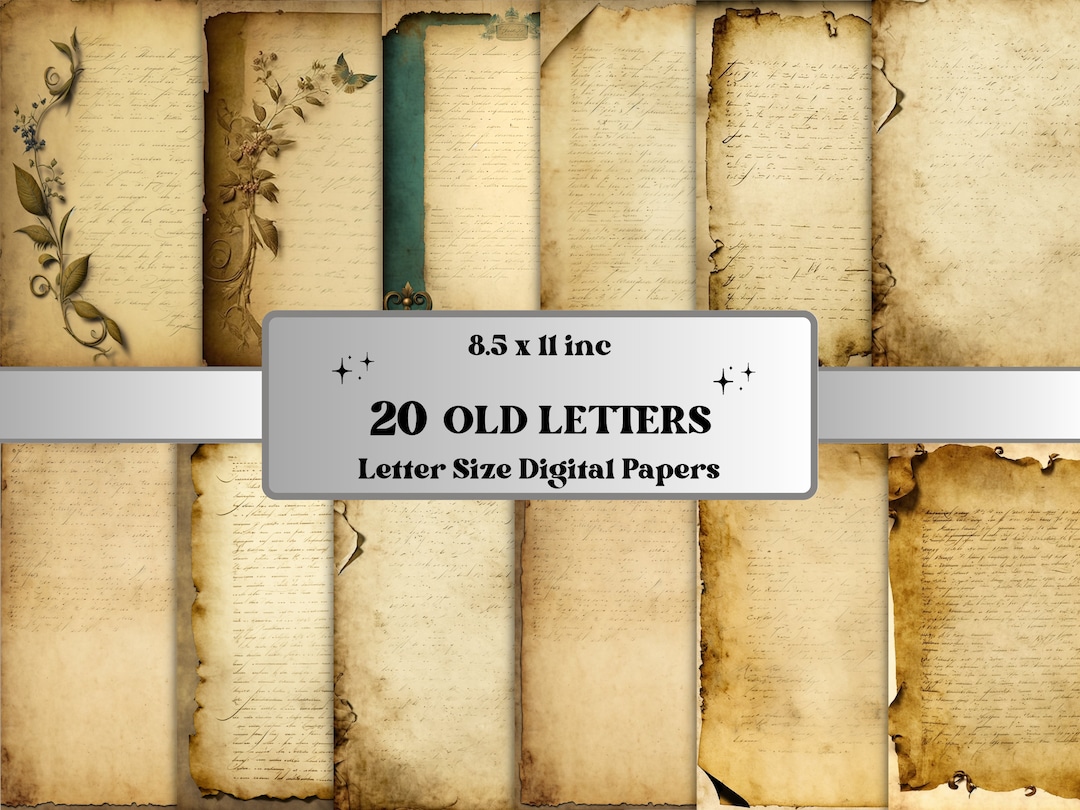 Old Letters Digital Paper, Antique Documents, Ephemera Paper, Vintage ...