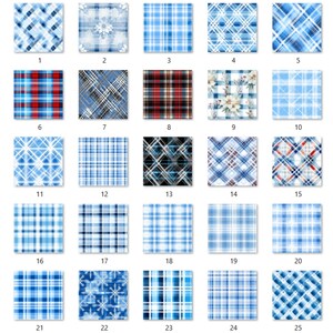 Seamless Winter Plaid Digital Paper Pack, Snowy Buffalo Plaid Repeating ...