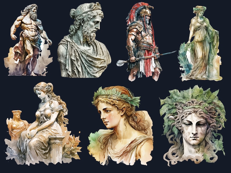 35 PNG Watercolor Fantasy Ancient Greek Clipart, Ancient Greek ...