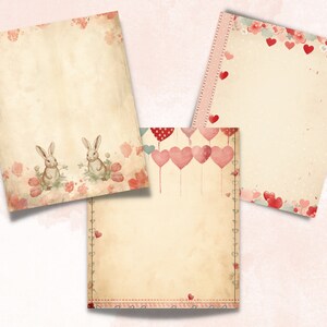 Printable Vintage Valentine's Day Digital Paper, Romantic Valentine ...