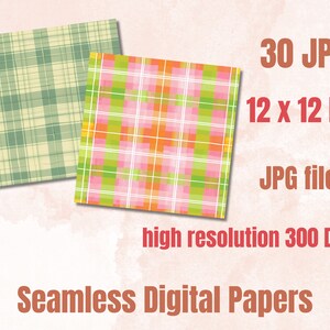 Seamless Spring Plaid Digital Paper, Spring Plaids Seamless Pattern ...