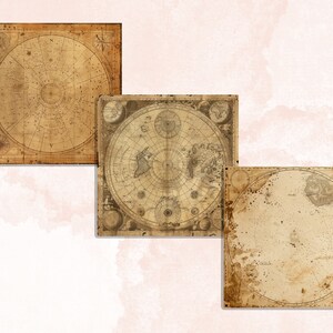 Old Maps Textures Digital Paper Pack, Antique Map Junk Journal Pages ...