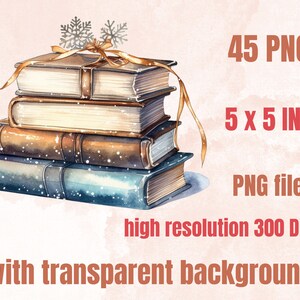 45 PNG Watercolor Winter Reading Clipart, Cozy Winter Booklover ...