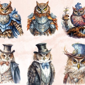 32 PNG Watercolor Fairytale Owl Clipart Bundle, Fairy Tale Animal Clip ...