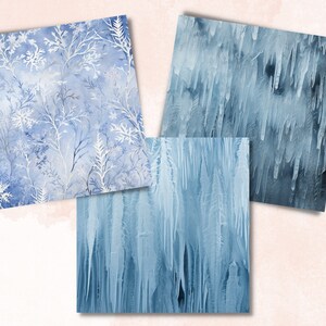 Printable Frozen Winter Digital Paper, Freezing Snowfall Ephemera ...