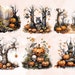 38 PNG Watercolor Halloween Forest Clipart, Halloween Woodland ...