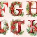 24 PNG Watercolour Red Christmas Alphabet Clipart, Christmas Letters ...