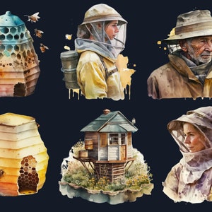 40 PNG Watercolour Fantasy Honey Bee Clipart, Floral Bee Png Clip Art ...