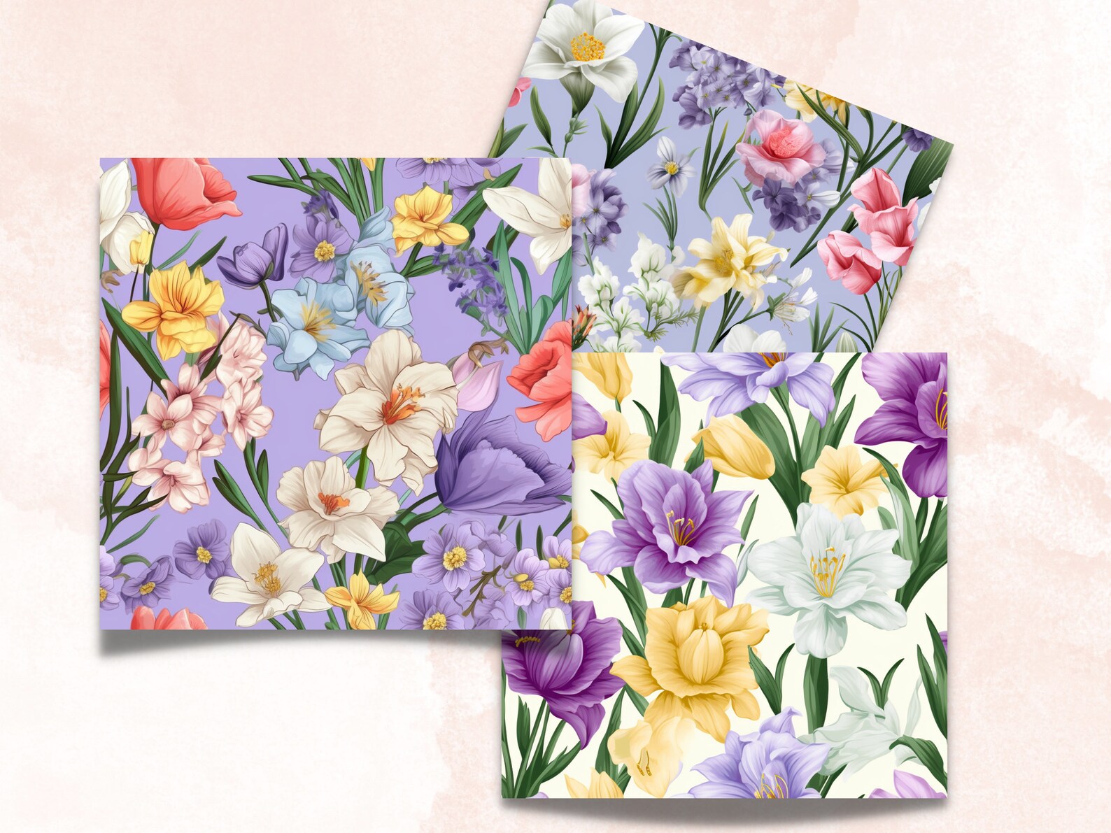 Seamless Spring Floral Digital Paper, Flowers Seamless Pattern, Spring ...