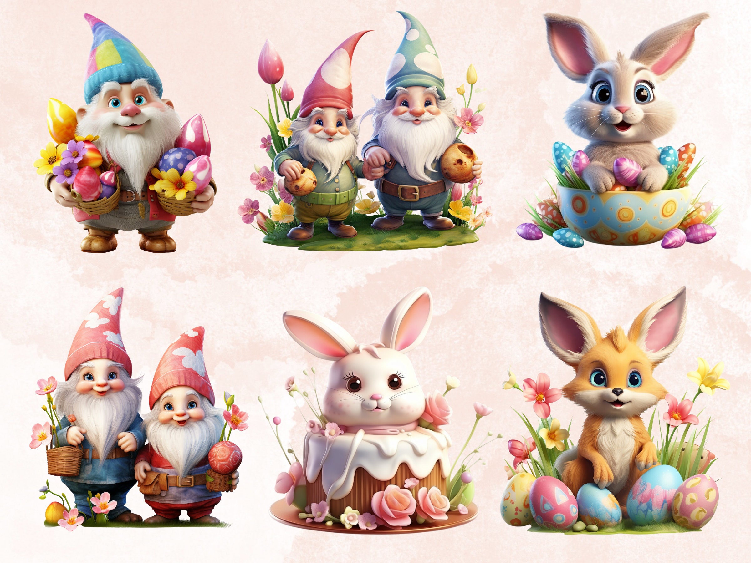 60 PNG Watercolor Cute Easter Clipart, Spring Easter Egg Illustrations ...