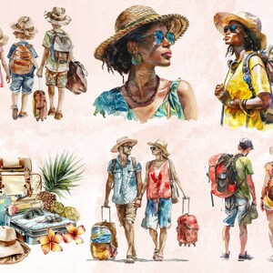 55 PNG Watercolor Summer Vacation Clipart, Summer Traveler ...