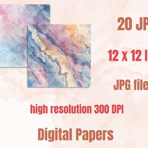 Pastel Marble Texture Digital Paper Pack, Marble Patterns Background ...