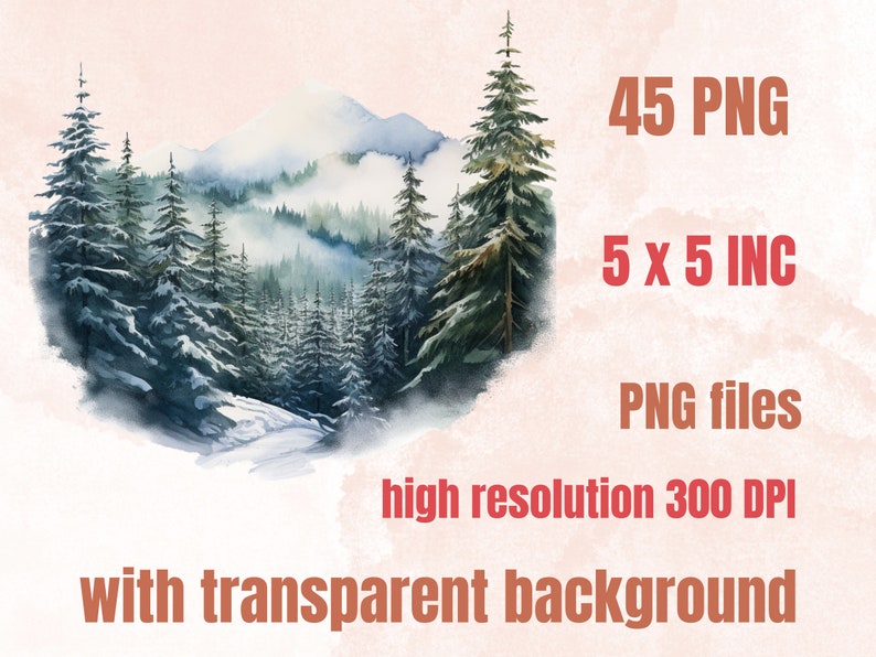 45 PNG Watercolor Winter Woodland Clipart, Snowy Winter Forest ...