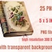25 PNG Watercolour Victorian Books Clipart, Vintage Floral Book Clip ...