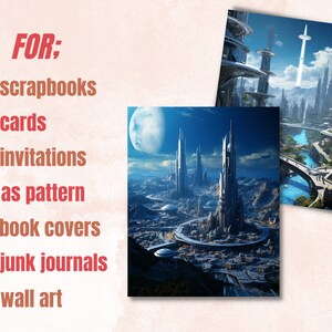 Printable Futuristic City Digital Paper, Futurism Art Background ...