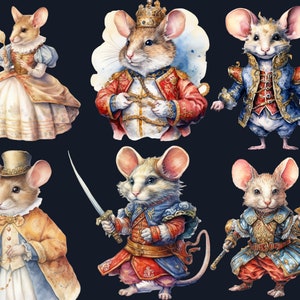 38 PNG Watercolour Fairytale Mice Clipart Bundle, Fairy Tale Animals ...
