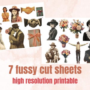 Gratitude & Appreciation Collage Pack, Whimsical Ephemera Fussy Cut ...